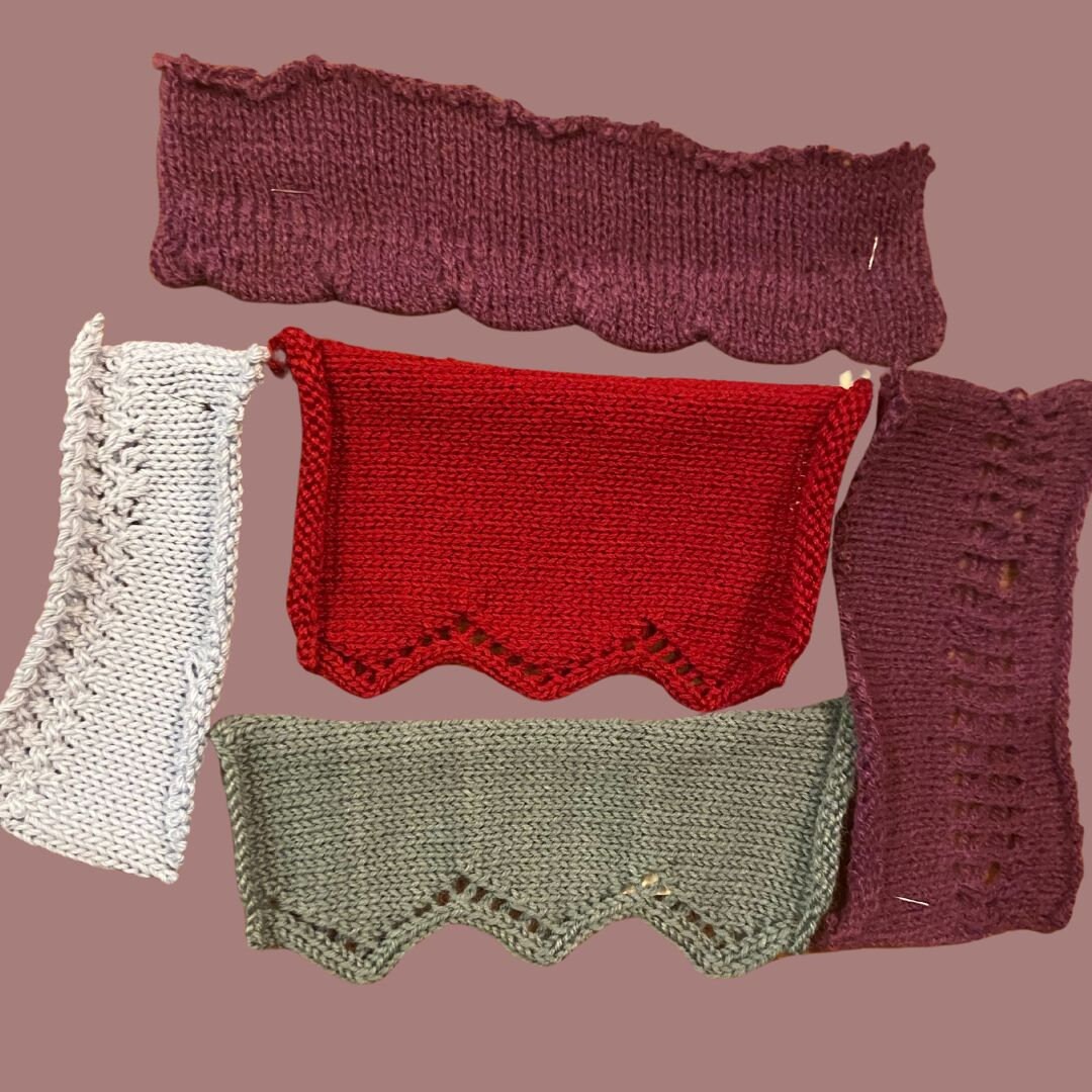 15 Edgings PDF Knitting Machine Patterns Simple Lace Lattice Leaves ...
