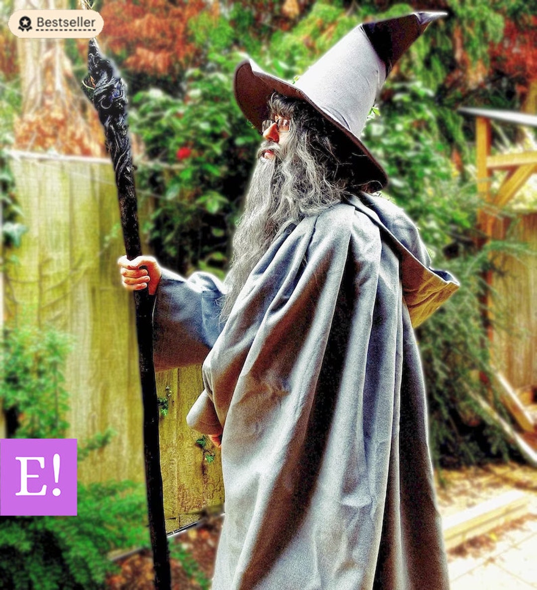 Gandalf Costume Cosplay Gray Wool Cloak With Hood and Lord of - Etsy ...