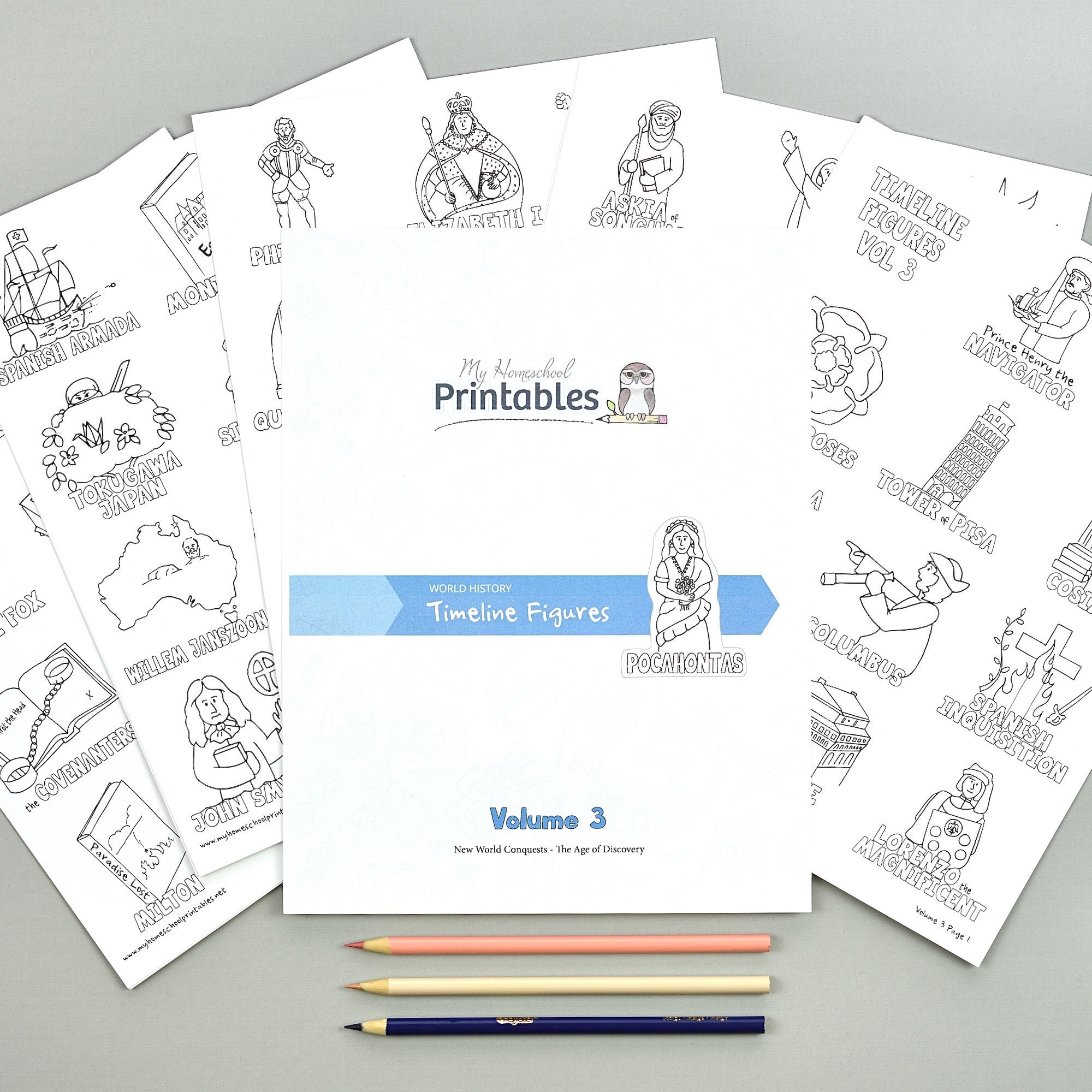 History Timeline Figures **vols 1-4** || Printable World History ...