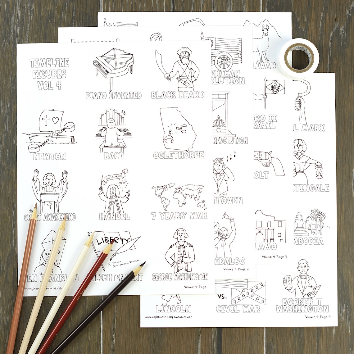 Vol 4 || Printable World History Timeline Figures || Enlightenment ...