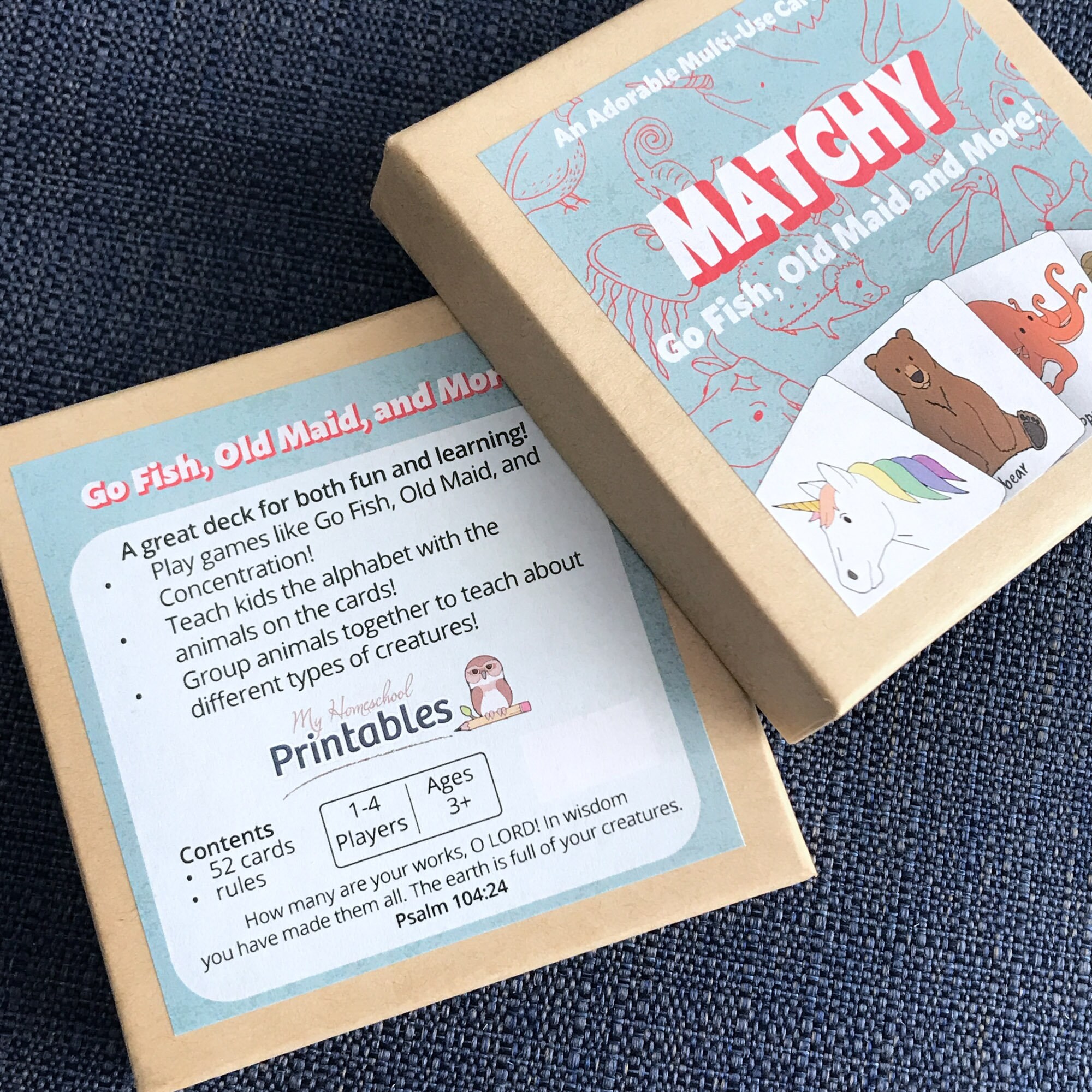 A-Z Animals Go-fish | Memory-style Card Game | for Preschoolers and ...