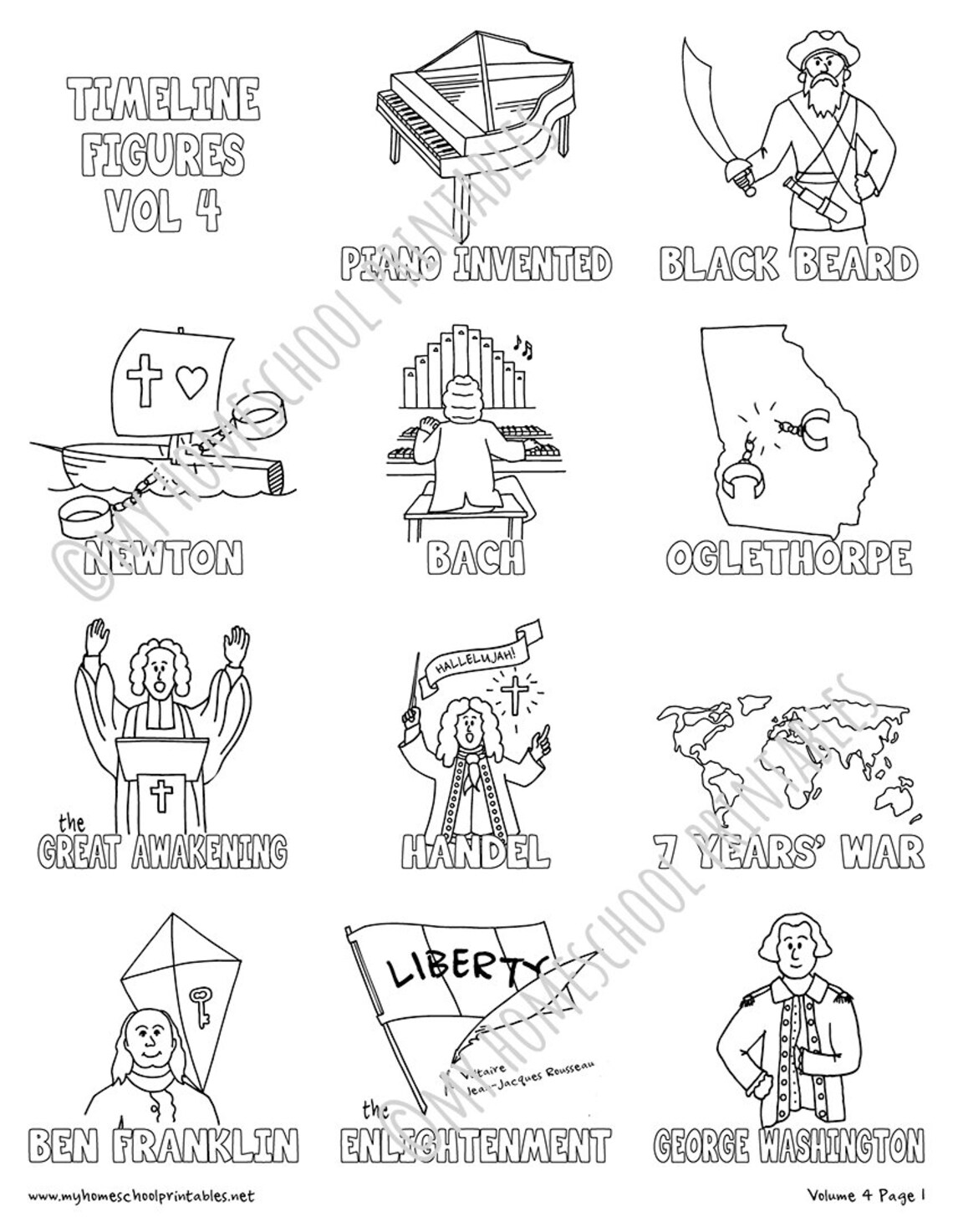Vol 4 || Printable World History Timeline Figures || Enlightenment ...