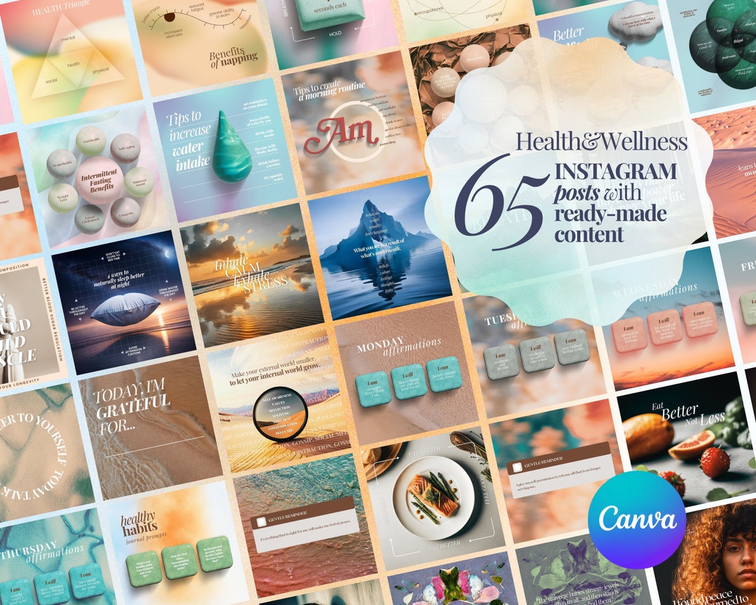 65 Health Wellness Instagram Templates Healthy Lifestyle Template ...