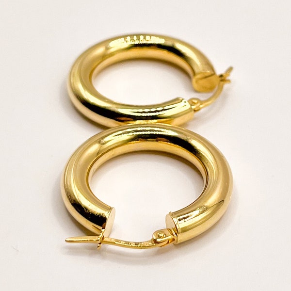 Pure 18k Gold Hoop Earrings - Etsy