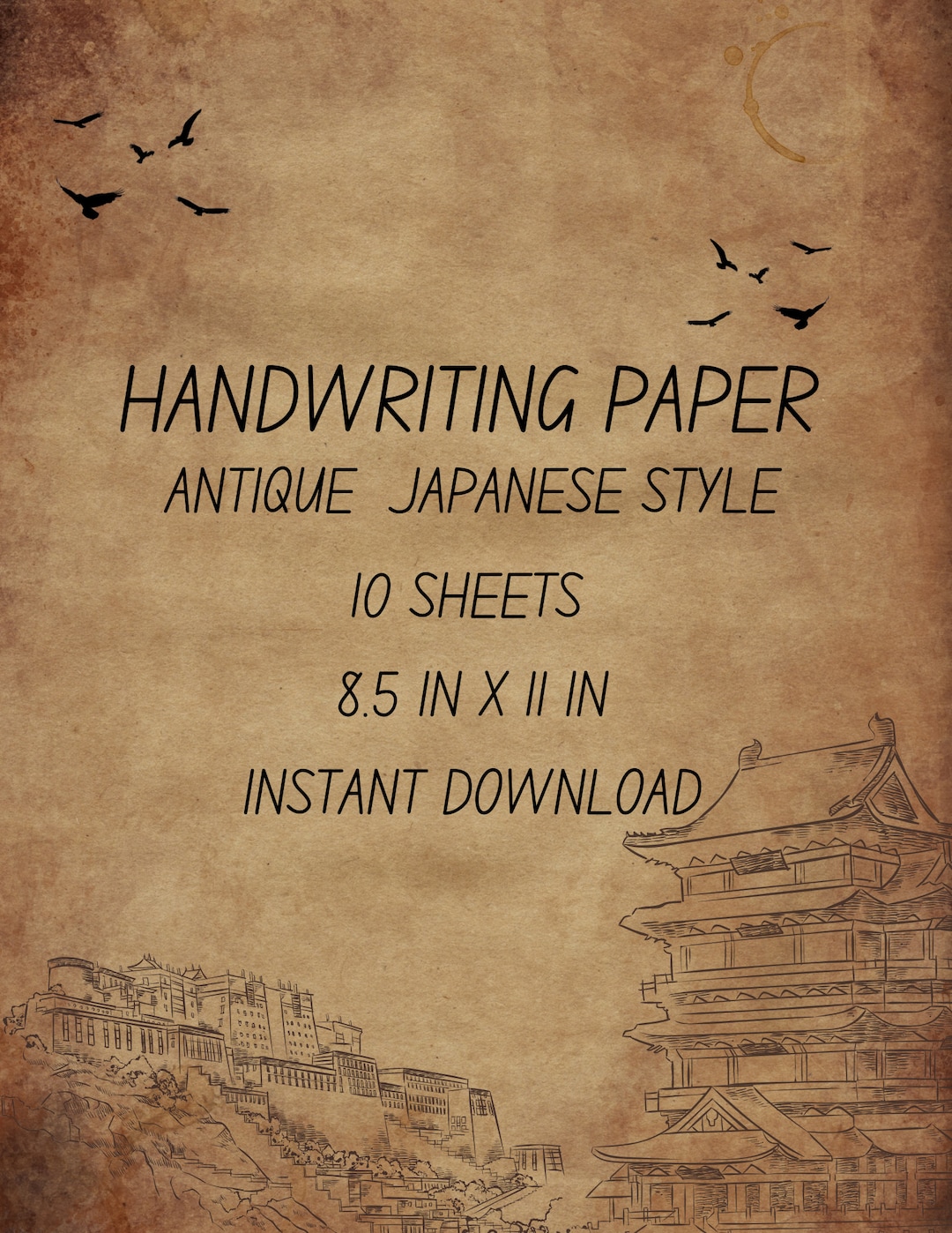 Handwriting Japanese Antique Style Paper Junk Journal Japanese Vintage ...
