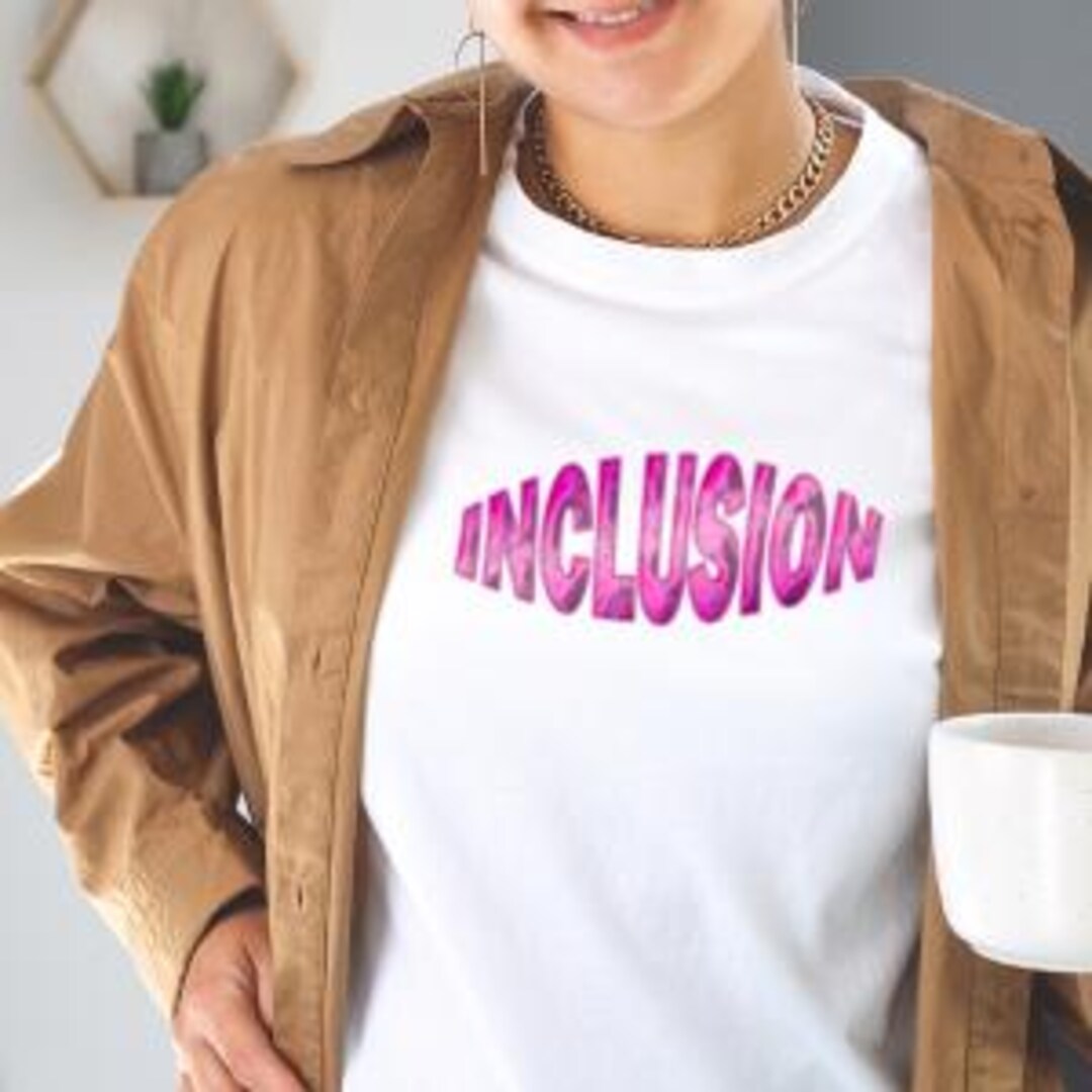 Inclusion Pink Text Graphic Tshirt Design PNG and SGV Commercial Usage ...