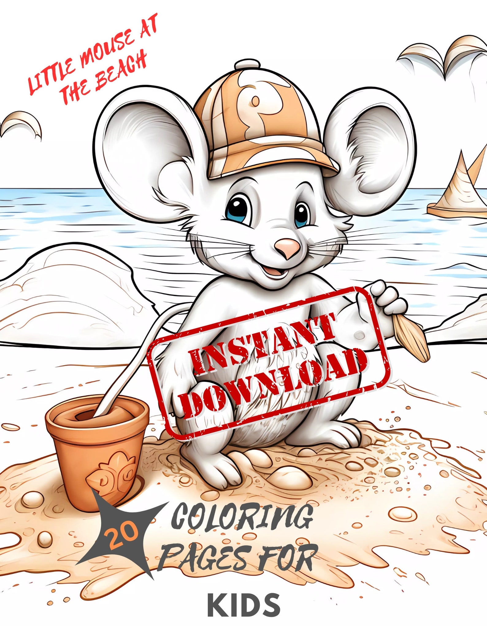 Coloring Pages for Kids , 20 Coloring Pages With Cute Mice at the Beach ...
