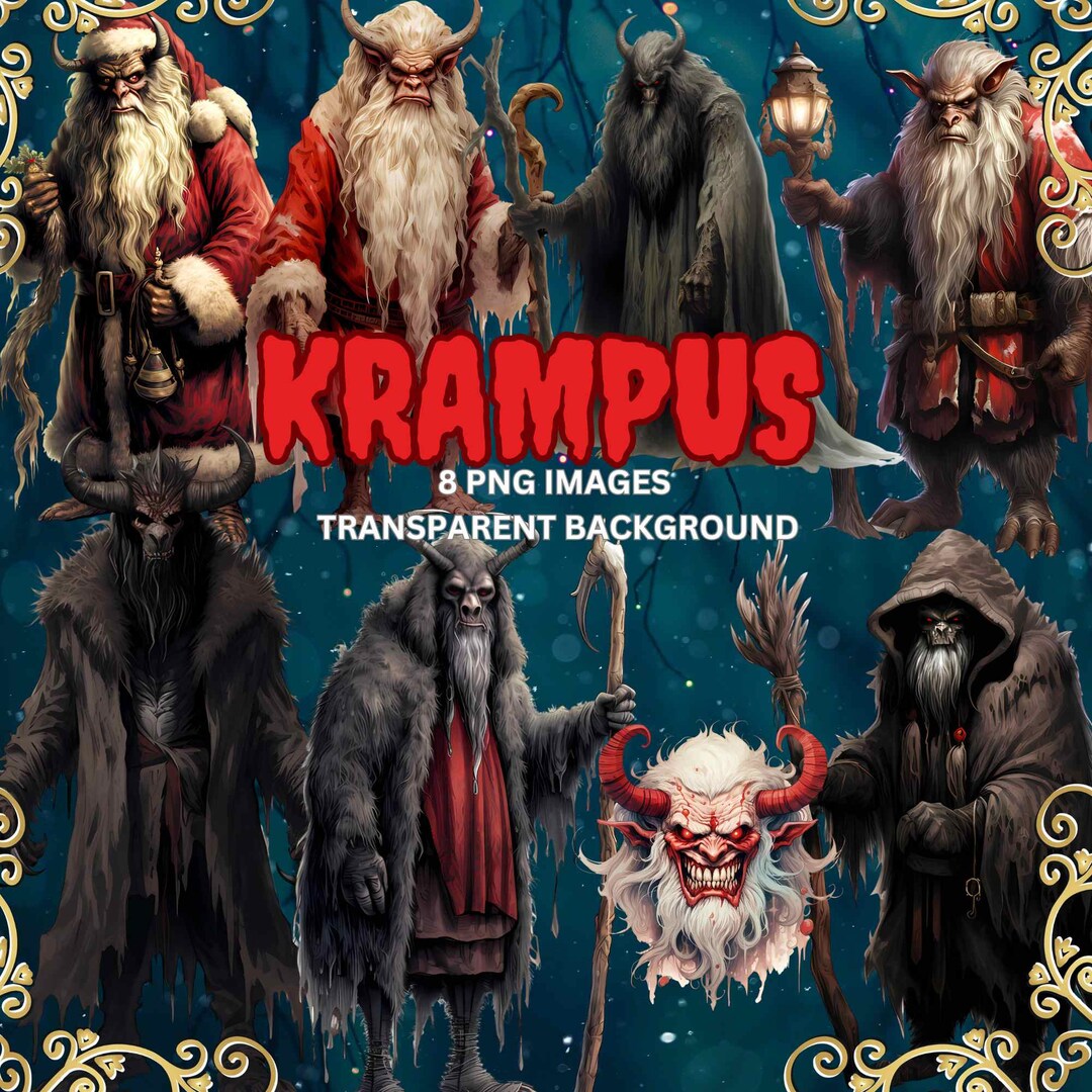 Krampus - Creepy Santa Claus, Clip Art - 8 Png, Transparent Background ...