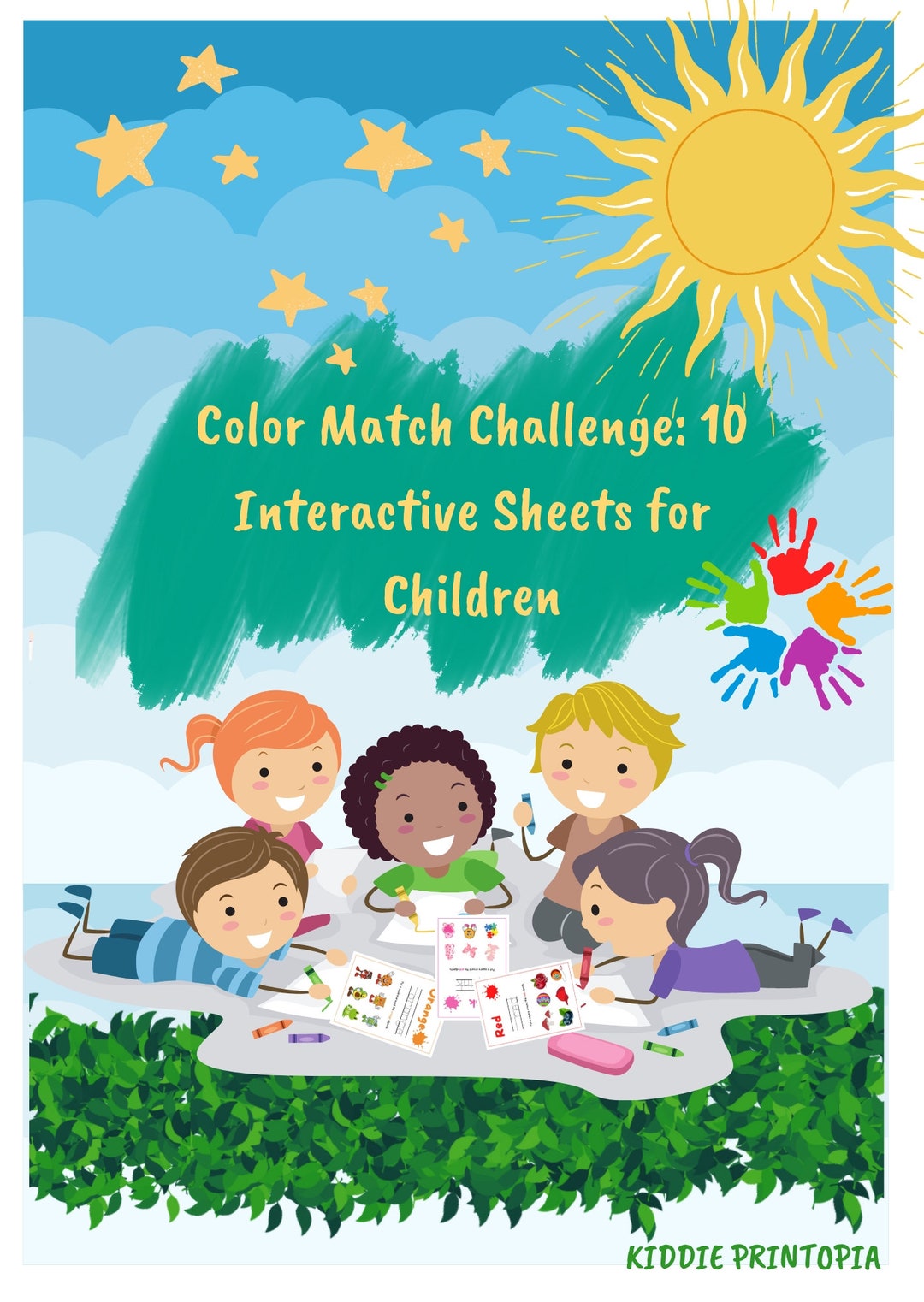 Kids Interactive Activity Sheets for Toddlers Color Match Challenge: 10 ...