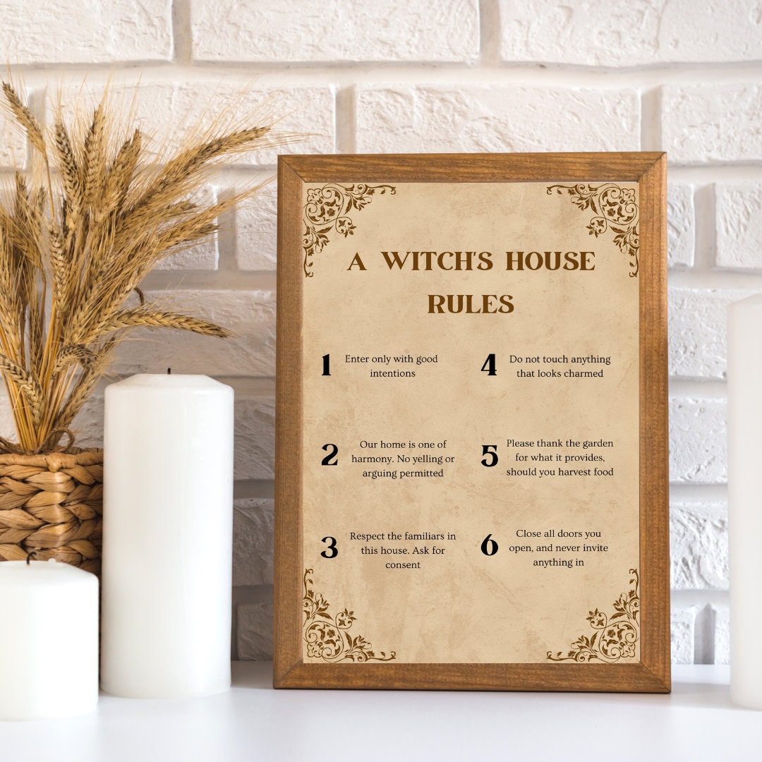 Witch's House Rules Poster Vintage Gothic Style - Etsy