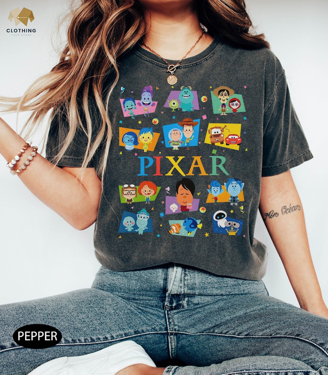 Pixar Movie Icons T-shirt, Pixar Pier T-shirt, Disneyland T-shirt ...