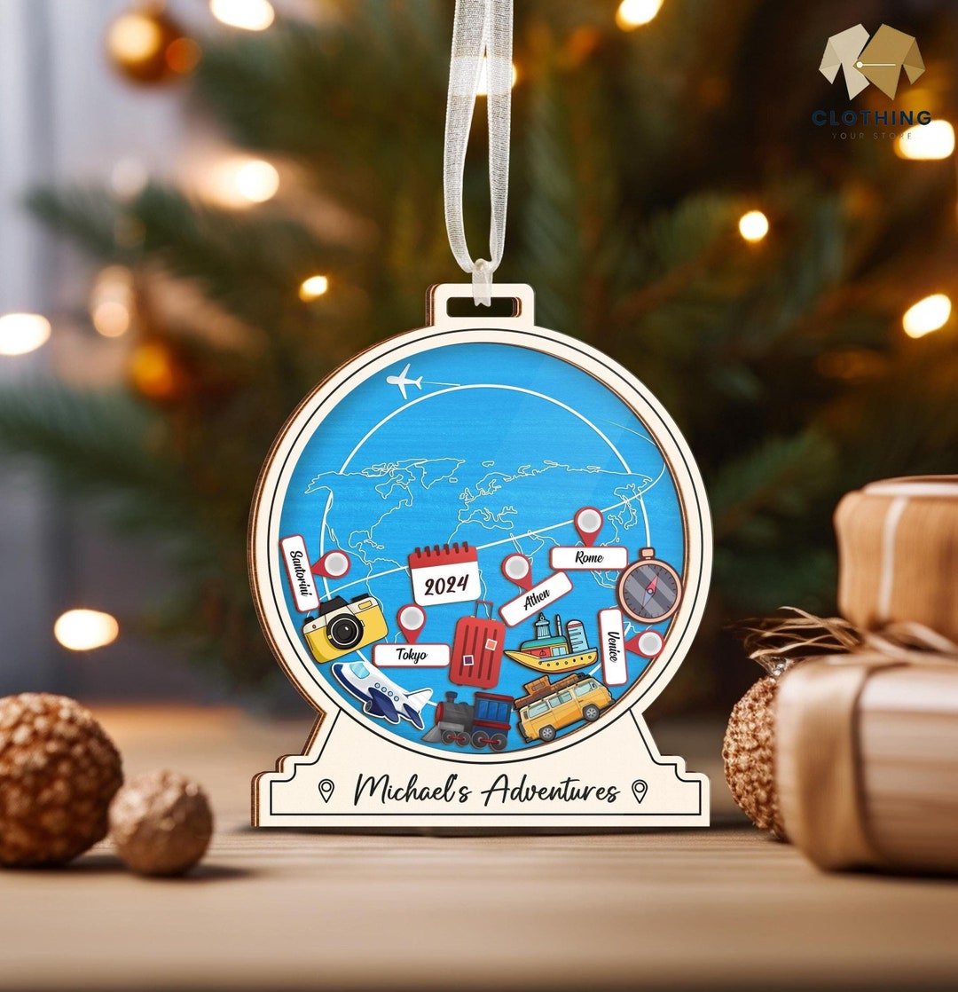 Personalized Travel Adventure Ornament, New Adventure, Custom Traveling ...