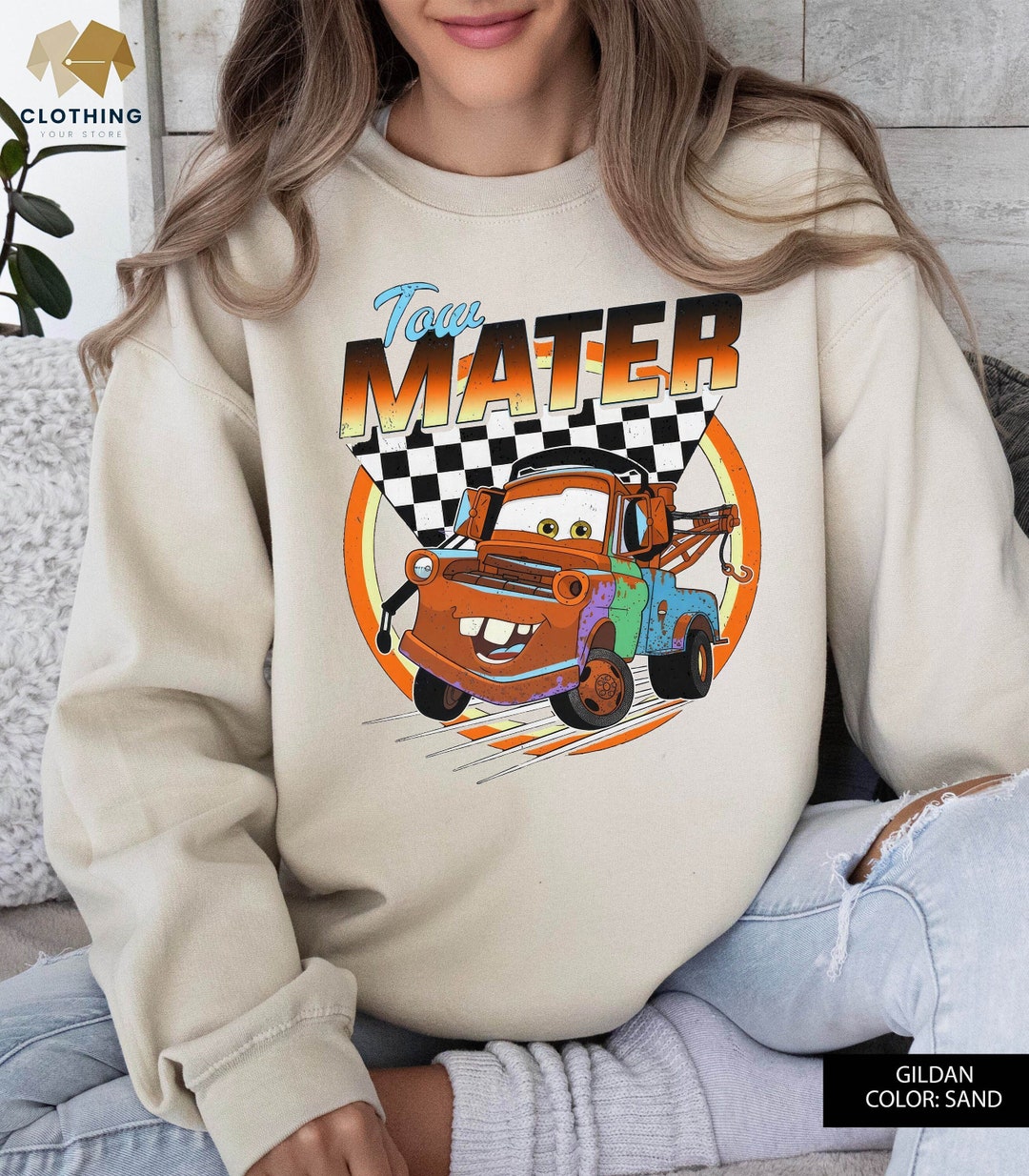 Retro 90s Tow Mater Checkerboard Racing Shirt, Disney Cars T-shirt ...