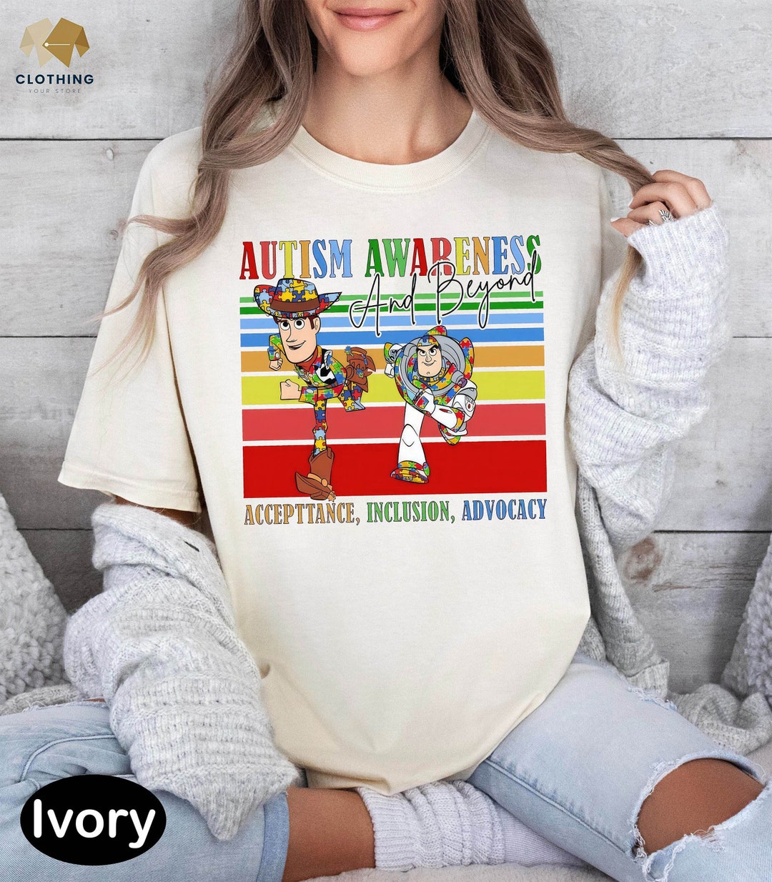 Woody and Buzz Lightyear Autism Awareness T-shirt, Disney Toy Story ...