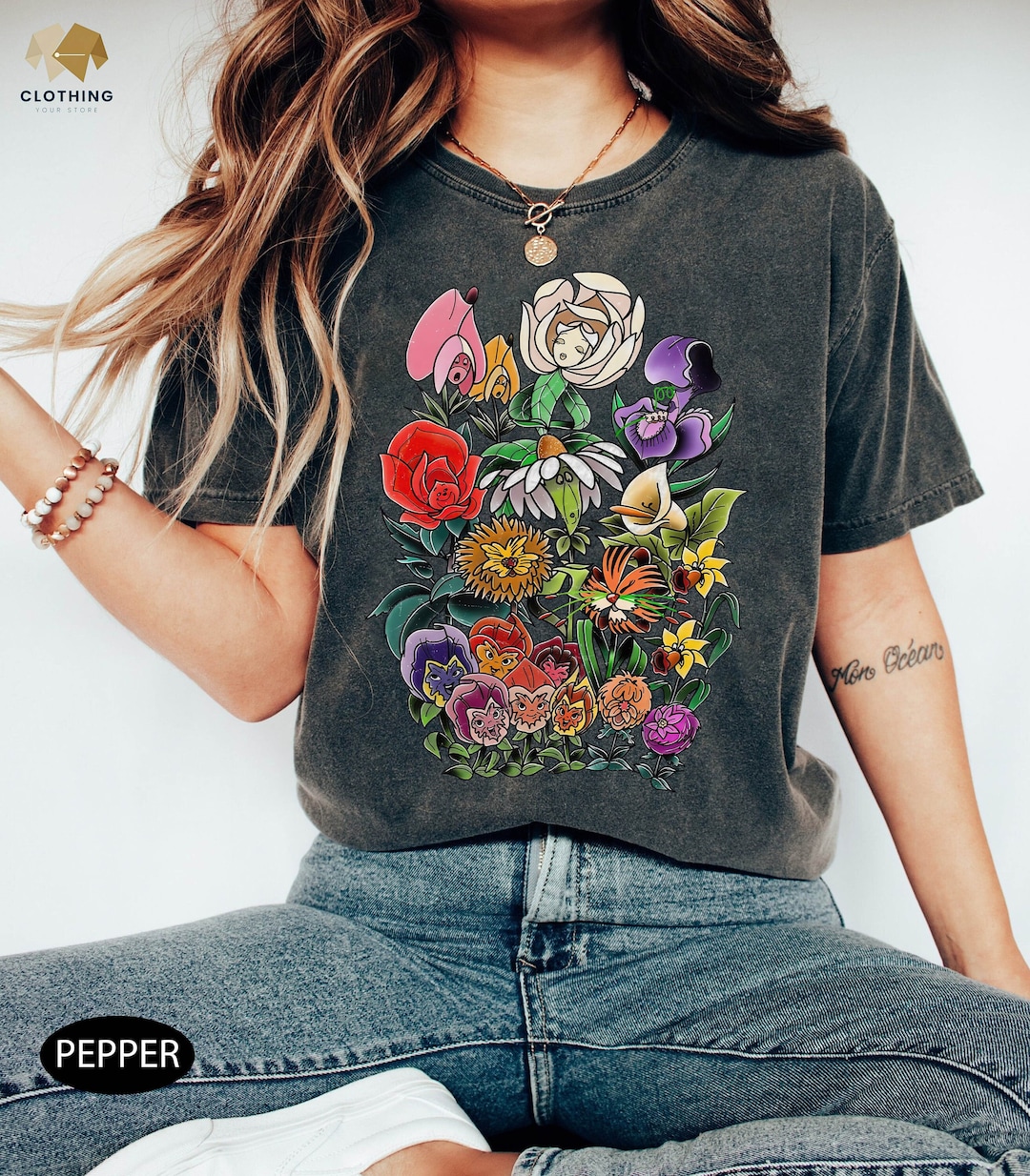 Vintage Disney Alice Floral in Wonderland Shirt, Alice in Wonderland ...