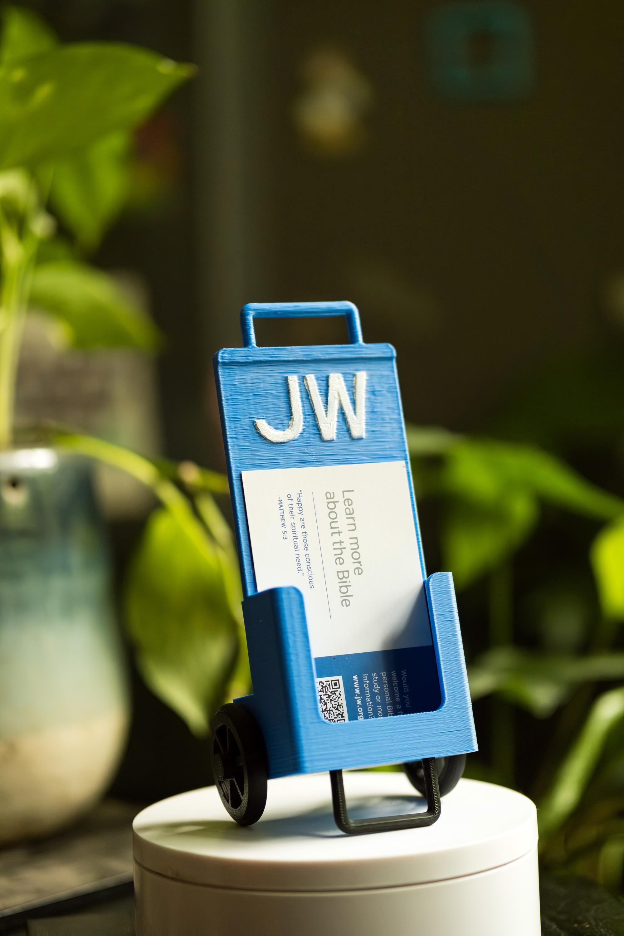 Mini JW Cart Card Holder – Handmade Desk Organizer for Tracts & Cards ...