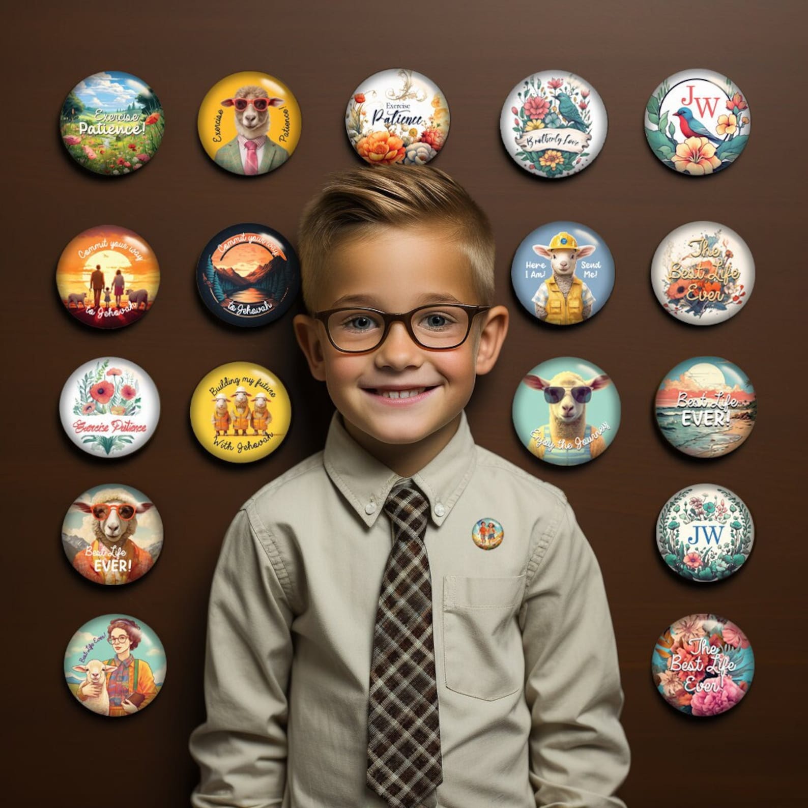 ASSORTED 8 Pack-jw Button 1 Inch Pins, Perfect for Kids and Adults ...