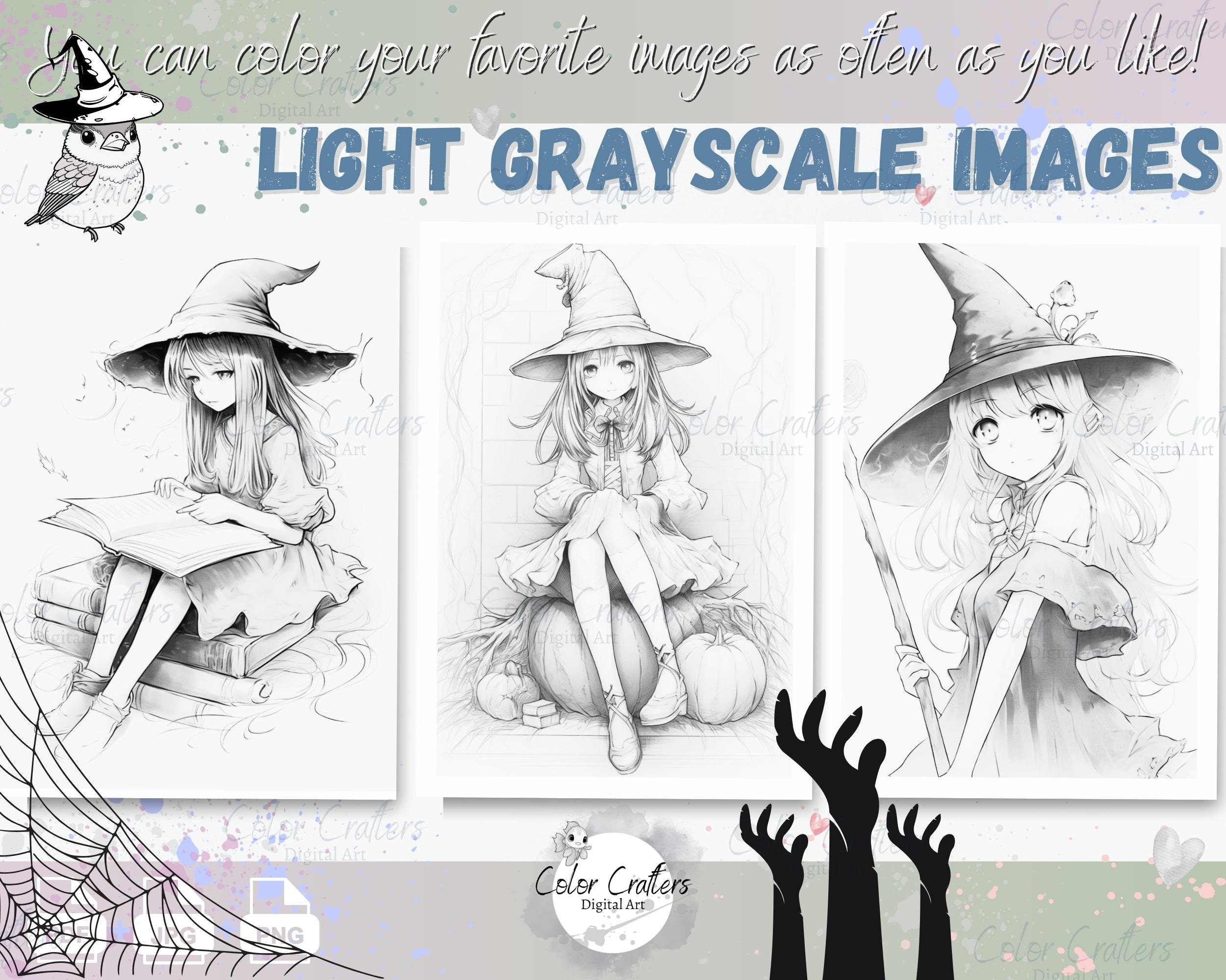 Adult Coloring Book Witches Beautiful Grayscale Portraits Of Women