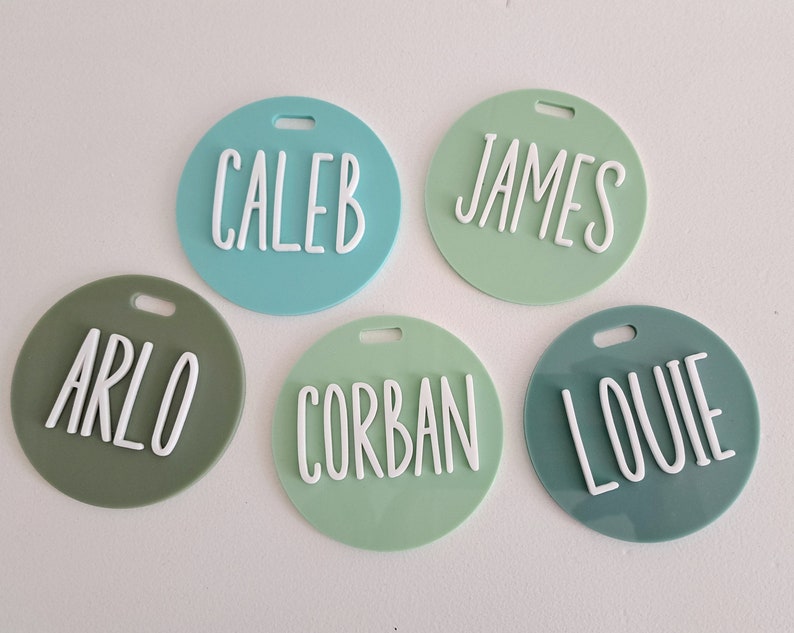 Personalised Circle Bag Tag - Etsy Australia