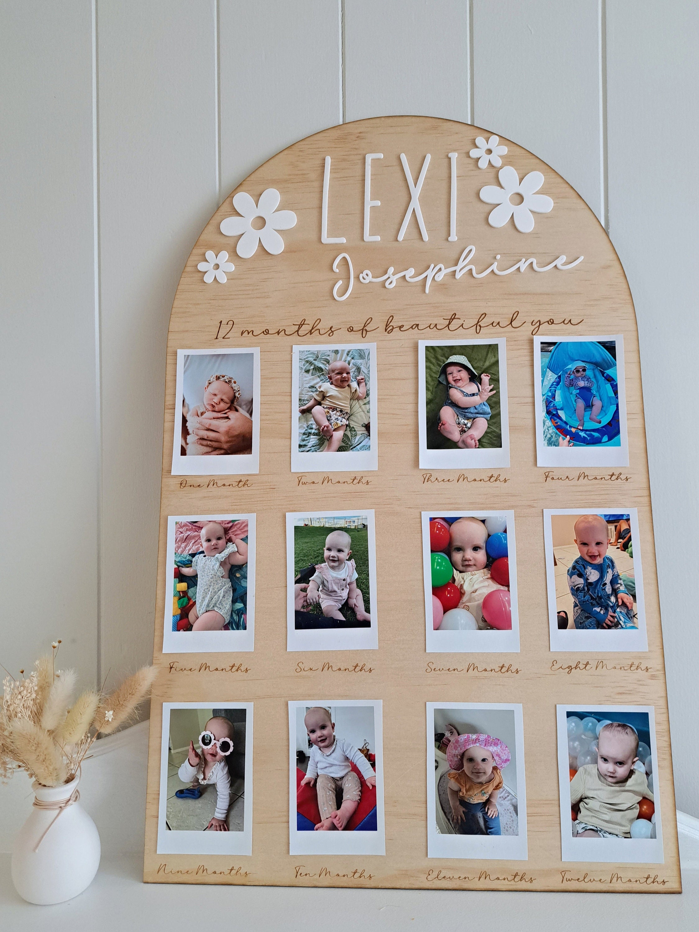 Birthday Milestone Board 12 Month Photo Board - Etsy