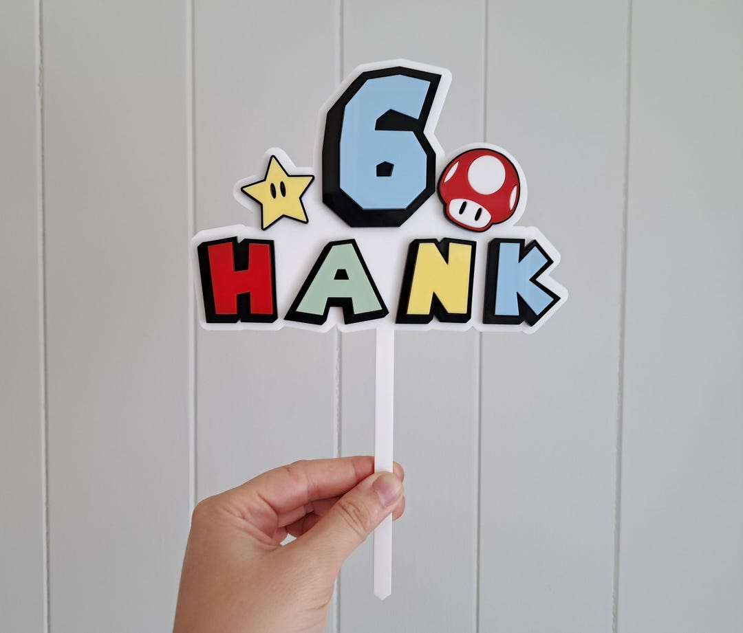 Cake Topper Double Layer Mario Theme - Etsy