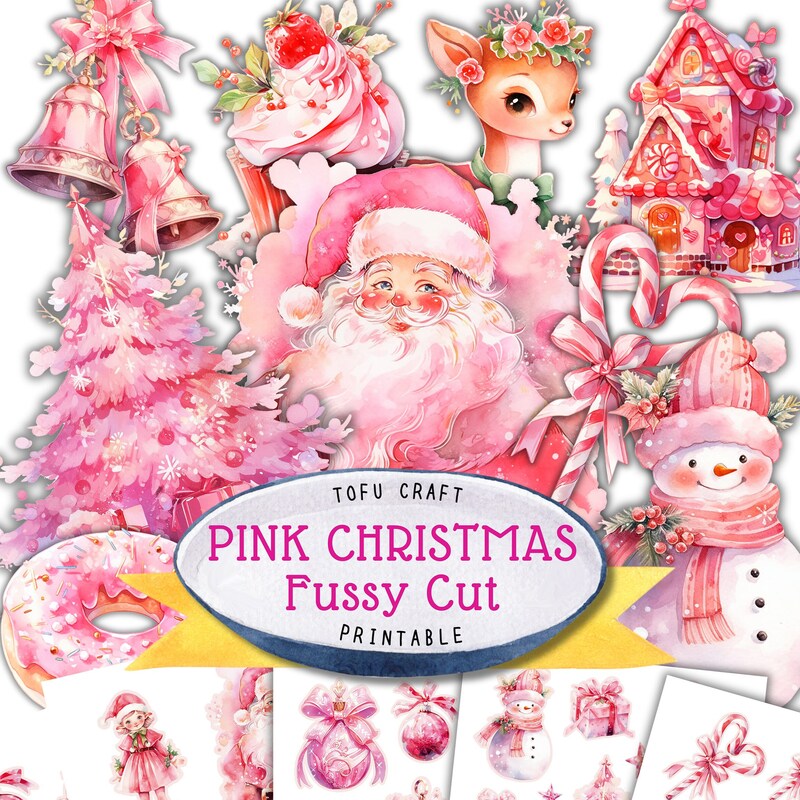 Pink Christmas Printables - Etsy