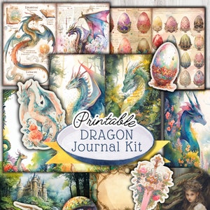 Fantasy Dragon Junk Journal Kit | Printable Ephemera (digital Download ...
