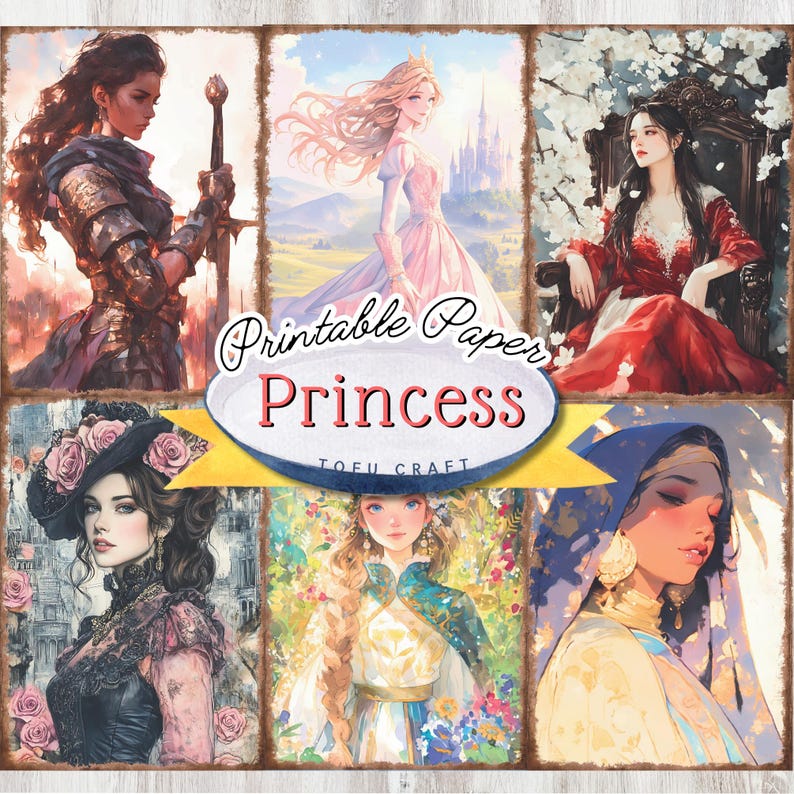 Princess Junk Journal Pages, Printable Queen and Princess Art Journal ...