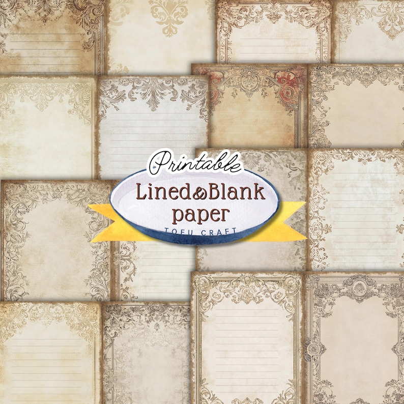 Vintage Style Blank and Lined Junk Journal Papers, Rustic Style ...