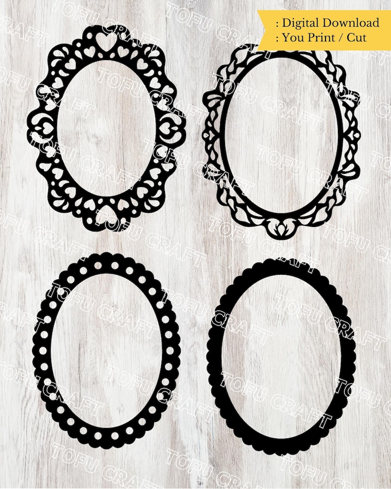 Lace Frames SVG and PNG for Cricut, Etching and Decorative Circle ...