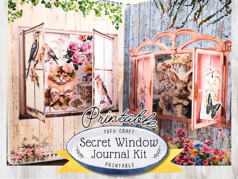 Junk Journal Kit Printable Shabby Chic Junk Journal Window Ephemera for ...