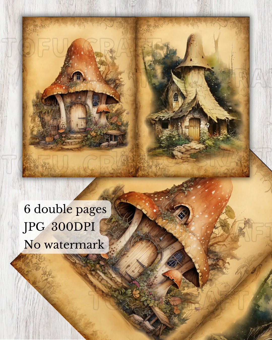 Mushroom House Junk Journal Kit – Fairy Cottage Printable Pages ...
