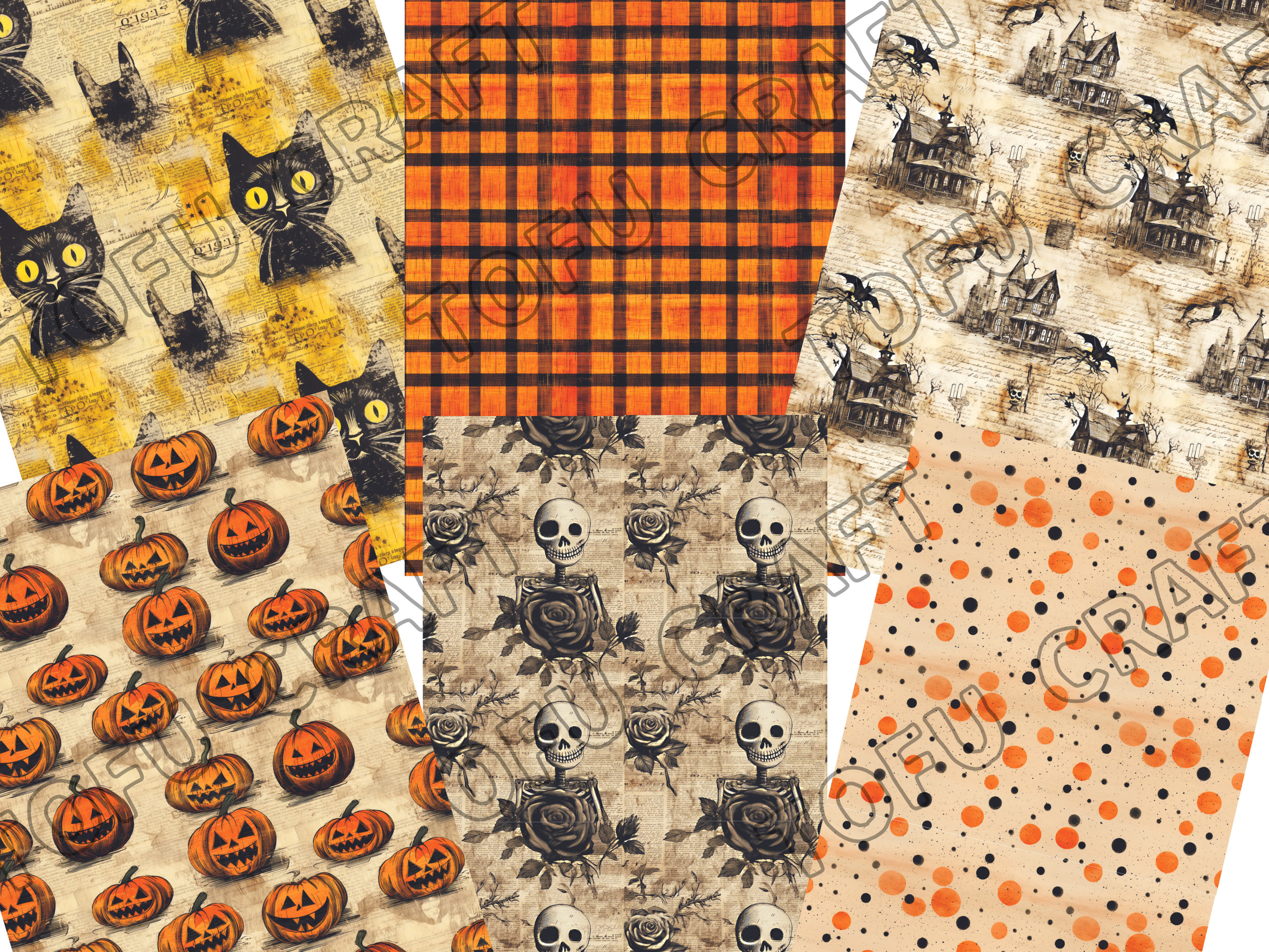 Halloween Digital Printable Pattern Seamless Digital Paper Commercial ...