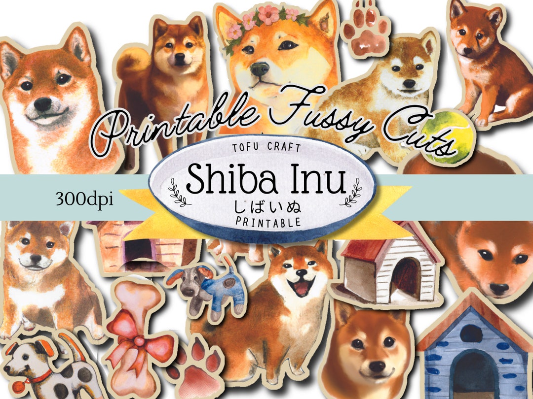 Shiba Inu Fussy Cuts Printable Shiba Inu Digital Download - Etsy