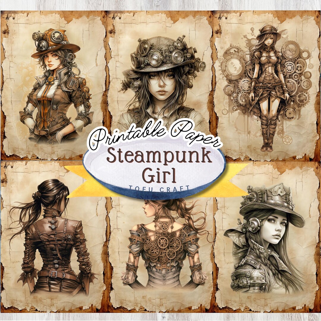 Steampunk Girls Printable Pages for Junk Journal – Digital Download ...