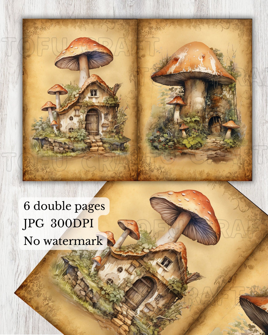 Mushroom House Junk Journal Kit – Fairy Cottage Printable Pages ...