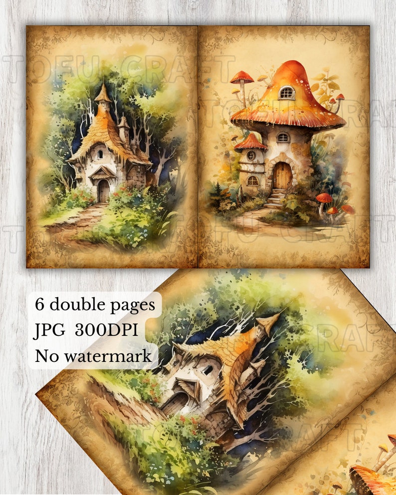 Mushroom House Junk Journal Kit – Fairy Cottage Printable Pages ...