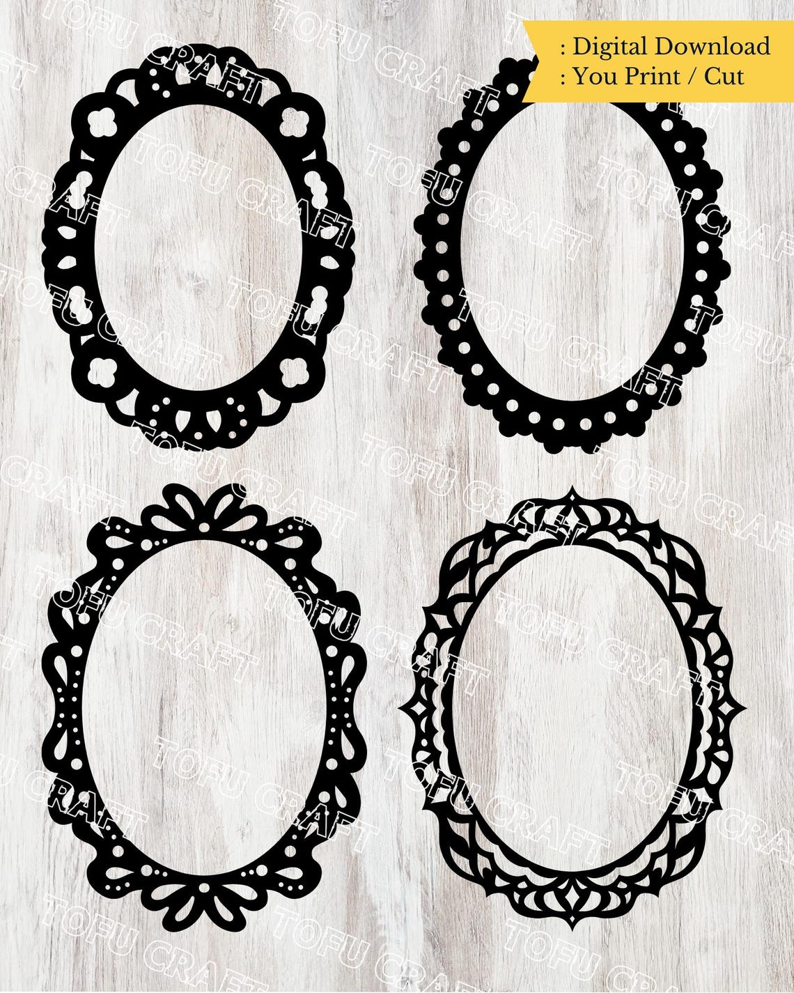 Lace Frames SVG and PNG for Cricut, Etching and Decorative Circle ...