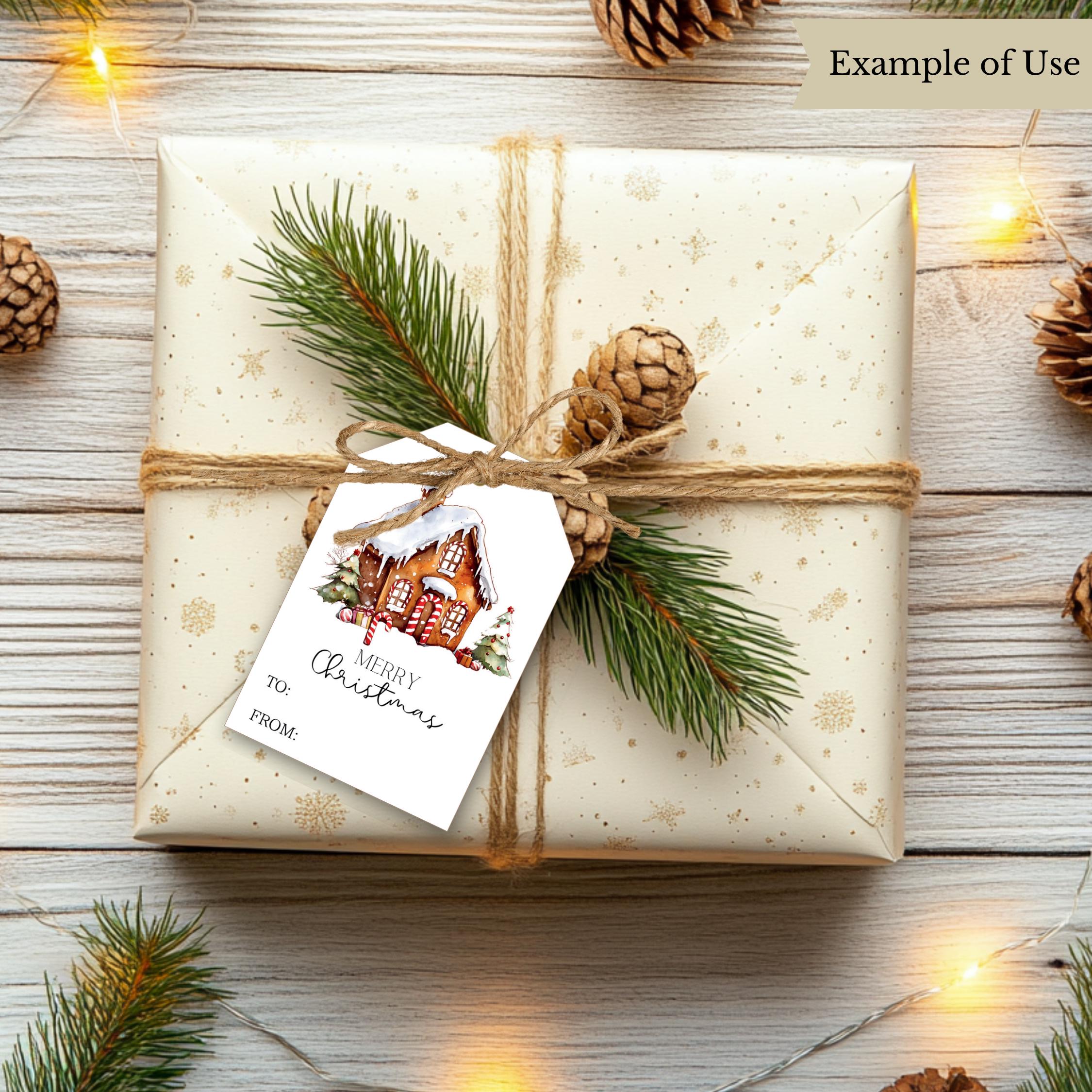 Rustic Christmas Gift Tags, Watercolor Holiday Printables (digital ...