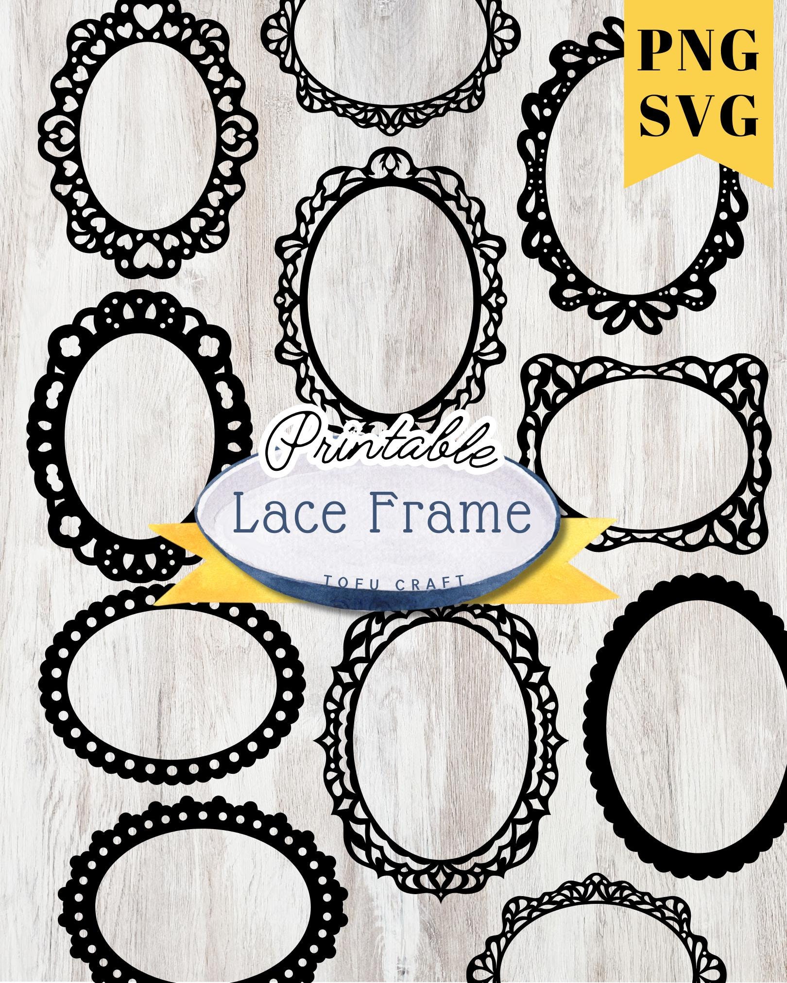 Lace Frames SVG PNG Clipart, Vintage Circle Frames (digital Download ...