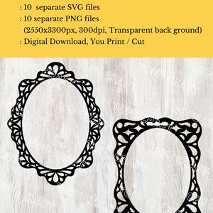 Lace Frames SVG and PNG for Cricut, Etching and Decorative Circle ...