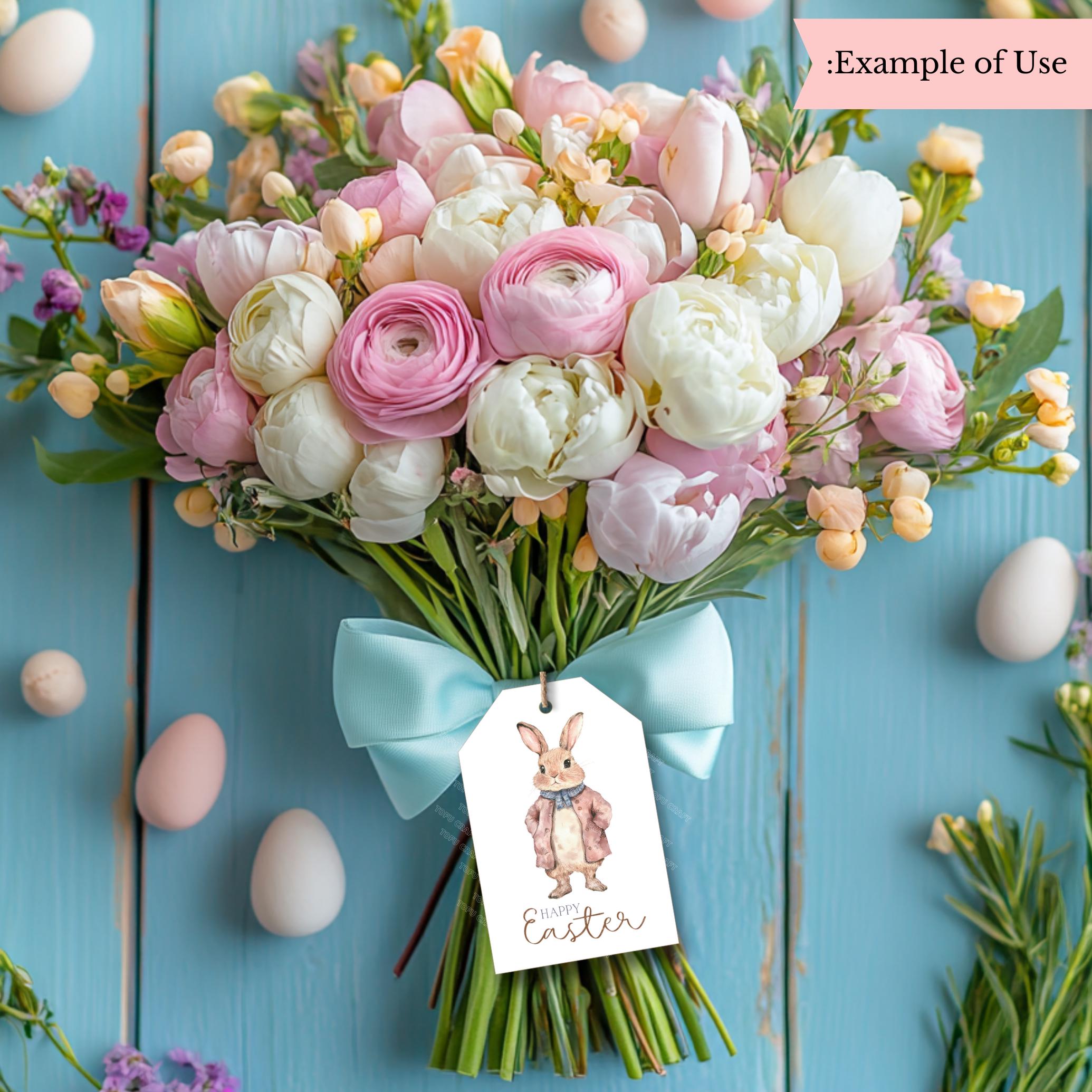 Watercolor Easter Gift Tags: Printable Bunny Treat Tags (digital ...