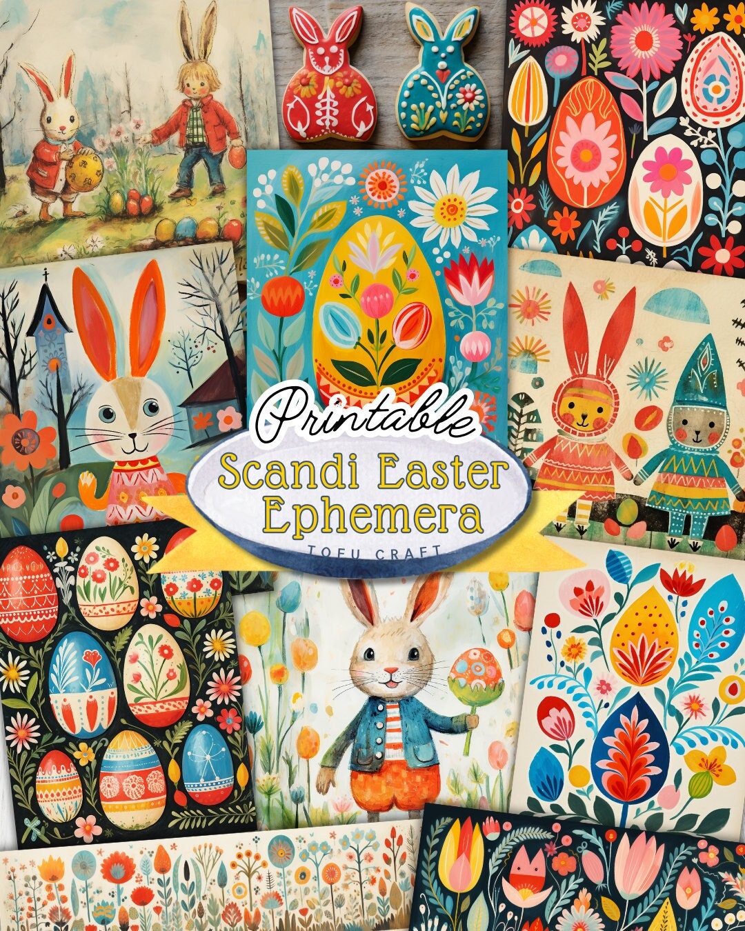 100+ Retro Scandinavian Easter Ephemera for Junk Journal Nordic Easter ...