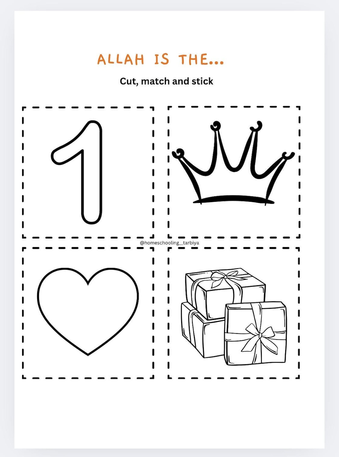 Allah is The Activity Worksheet - Etsy