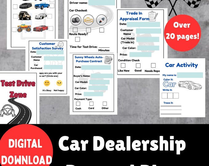 Auto Shop Dramatic Play Printables: Preschool Activities (digital ...