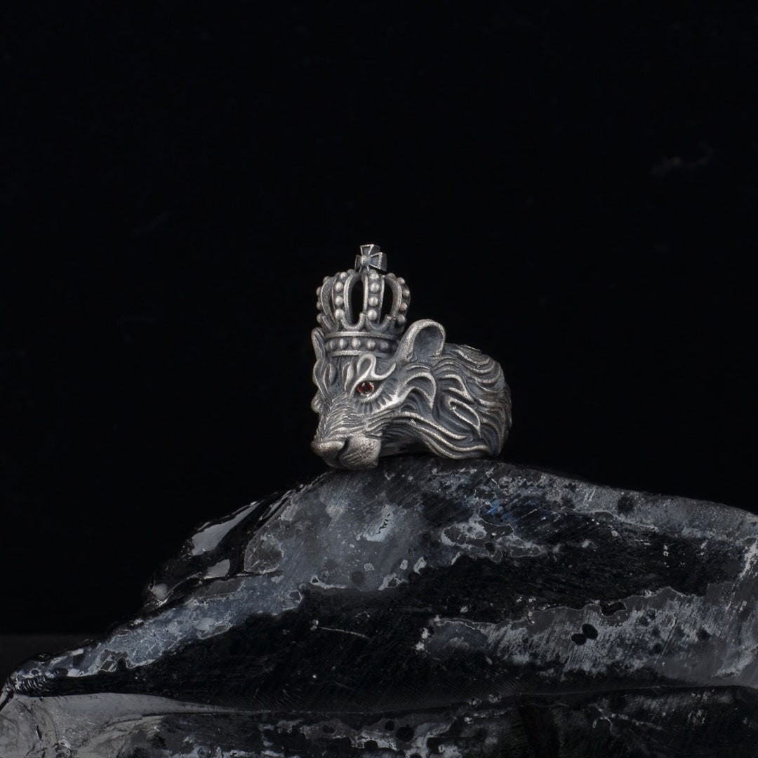 Handmade Lion King Ring for Men in Sterling Silver, King of the Jungle ...