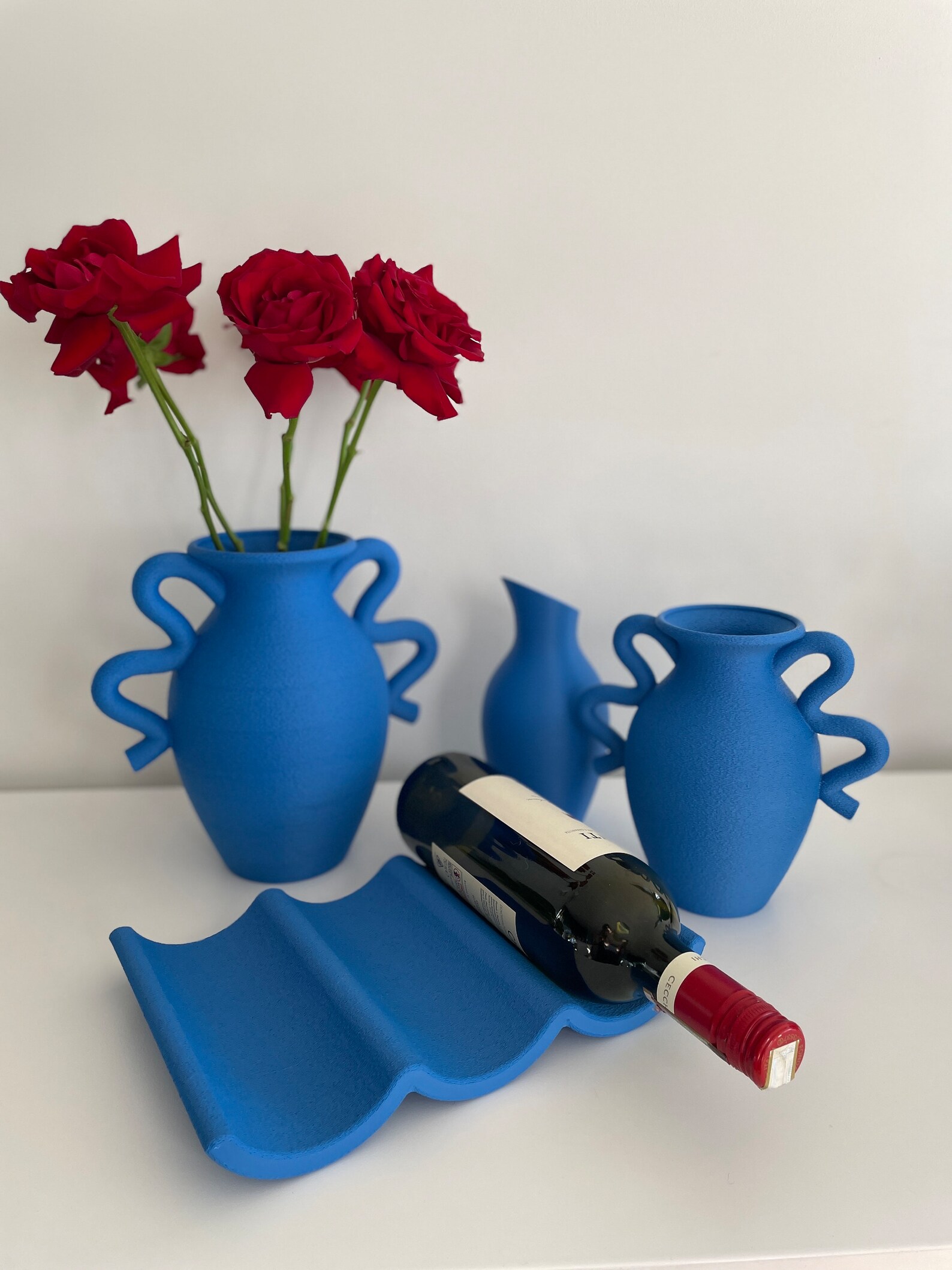 Bordeaux Wine Rack in Cobalt Blue | Minimalist Home Decor | 3D Printed ...