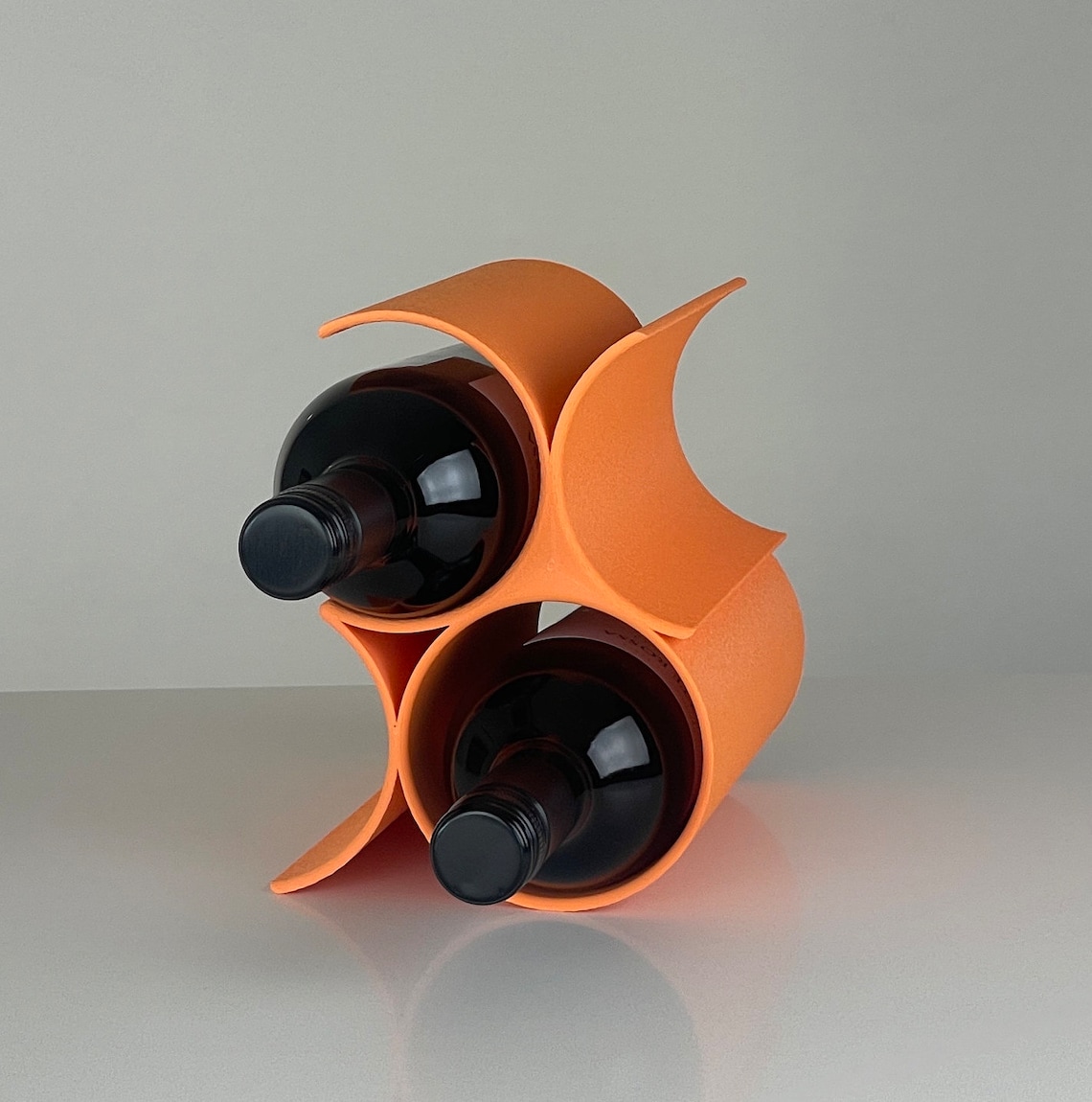 Crescent Wine Rack in Orange | Minimalist Home Decor | 3D Printed ...
