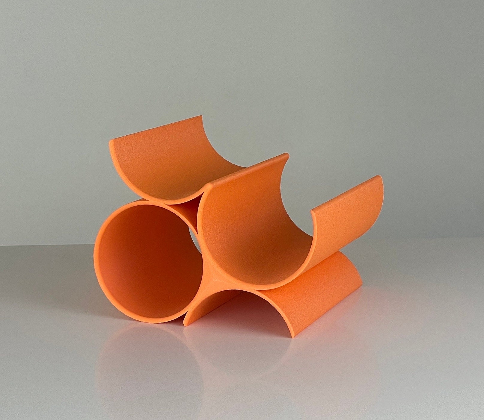 Crescent Wine Rack in Orange | Minimalist Home Decor | 3D Printed ...