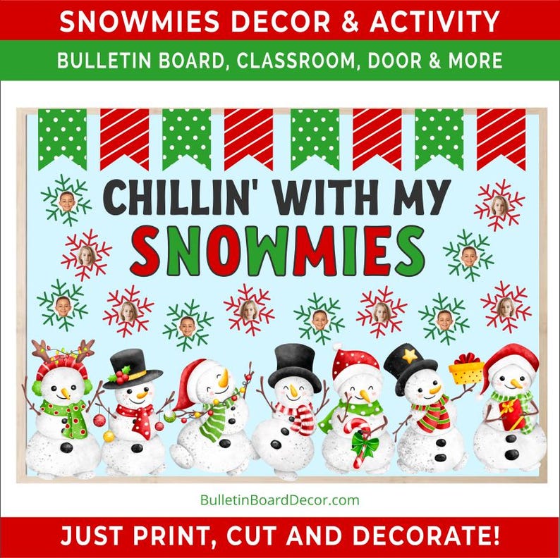Chillin' With My Snowmies Bulletin Board Decorations & Activity Kit ...